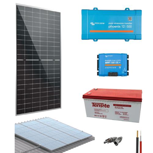 Kit sistema solar fotovoltaico Aislado 500W 2135Wh/día Victron Energy ...