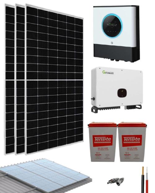 Kit Solar Hibrido 36KW 121600Wh/dia Growatt-Axpert | AutoSolar